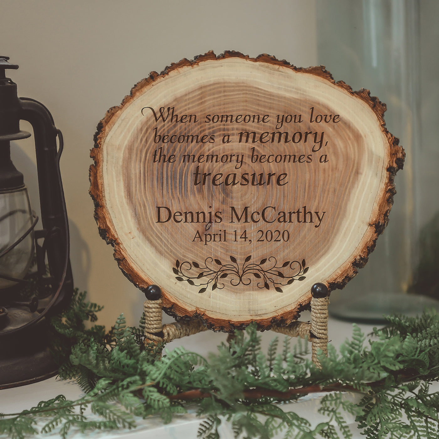 When Someone Becomes A Memory Natural Wood Log Piece – Etched In Time ...